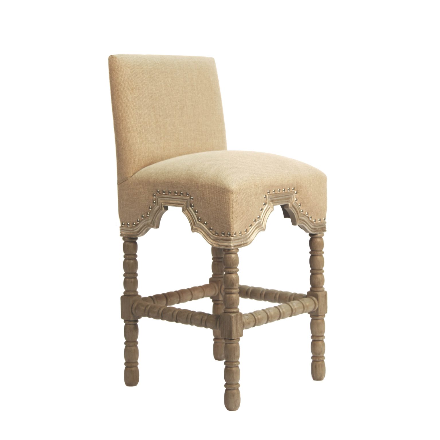 Counter Stool Taura, Natural W/ Leather Saddle - Peninsula